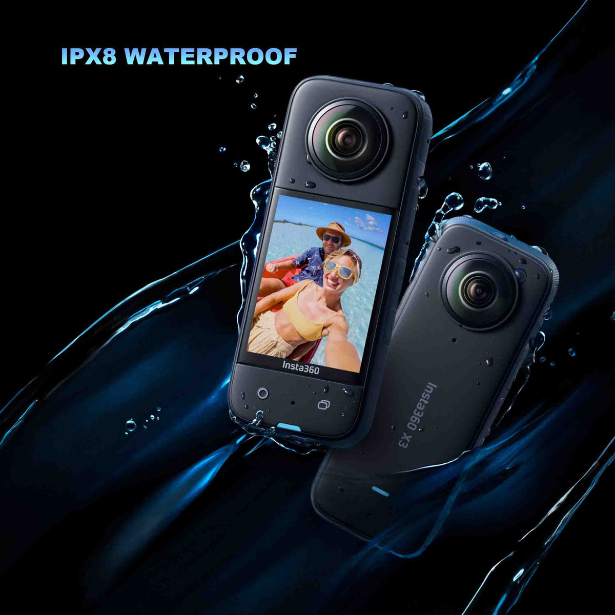 Insta360 X3 camera bundle with Invisible selfie stick, Lens guard & SD ...